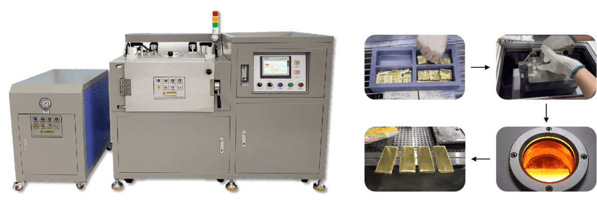 Gold Melting Furnace and Vacuum Bar Casting Machine